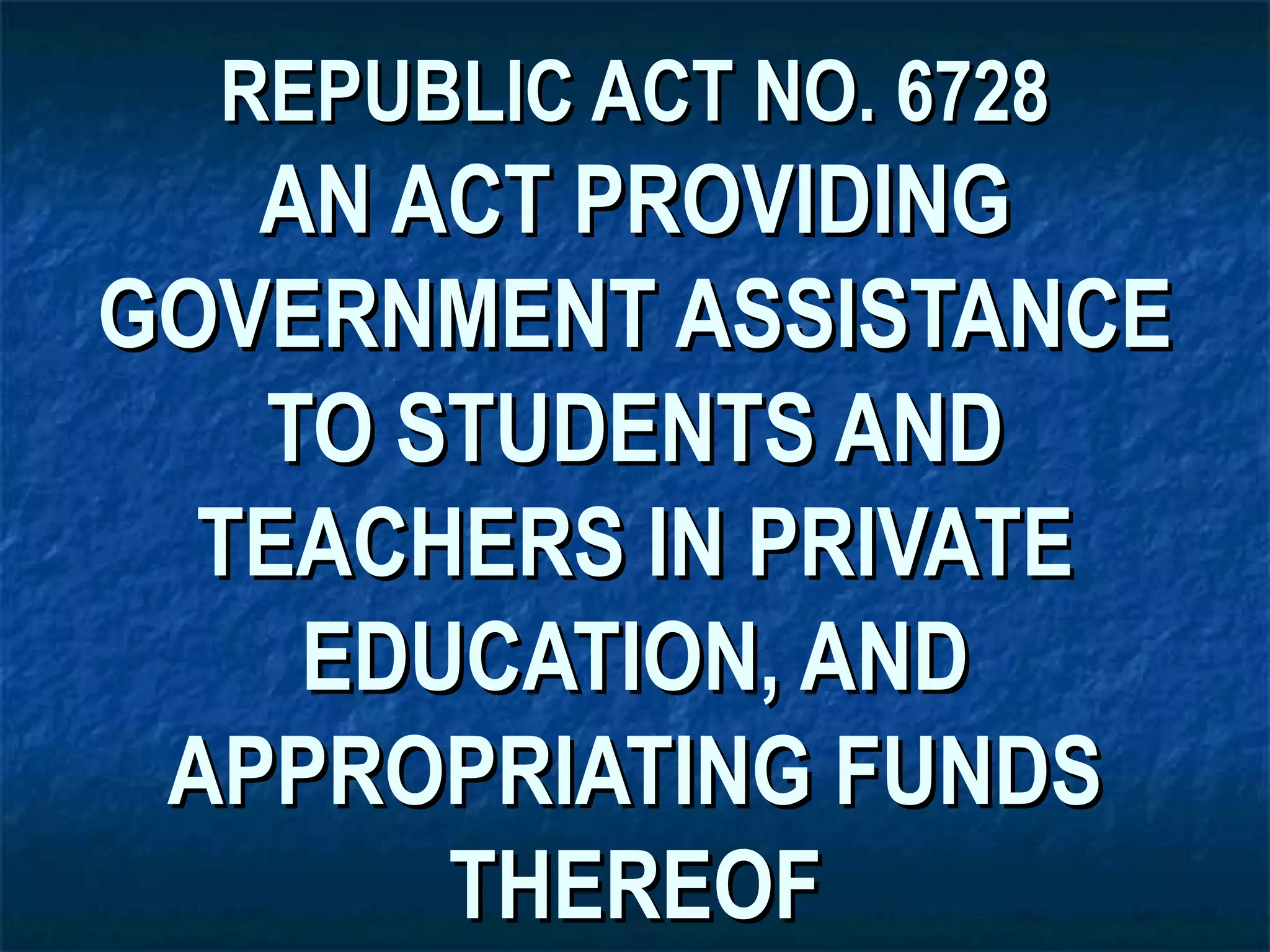 Republic act no. 6728 | PPT