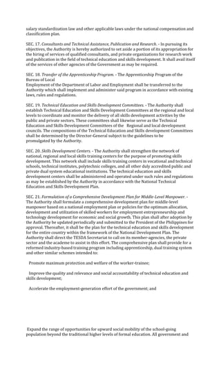 Republic act no.7796 tesda law | DOCX