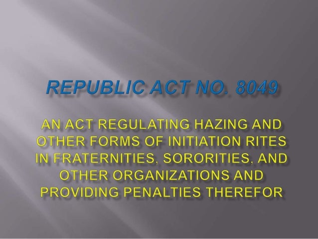 Republic act no 8049 final report