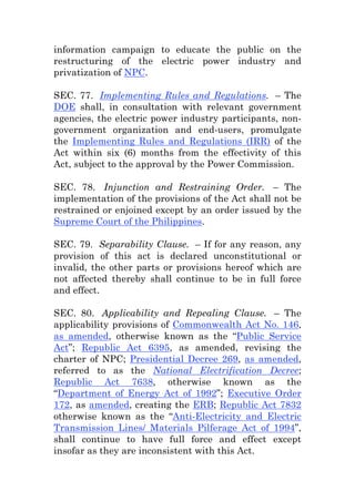 Republic act no 9136 (2001) | PDF