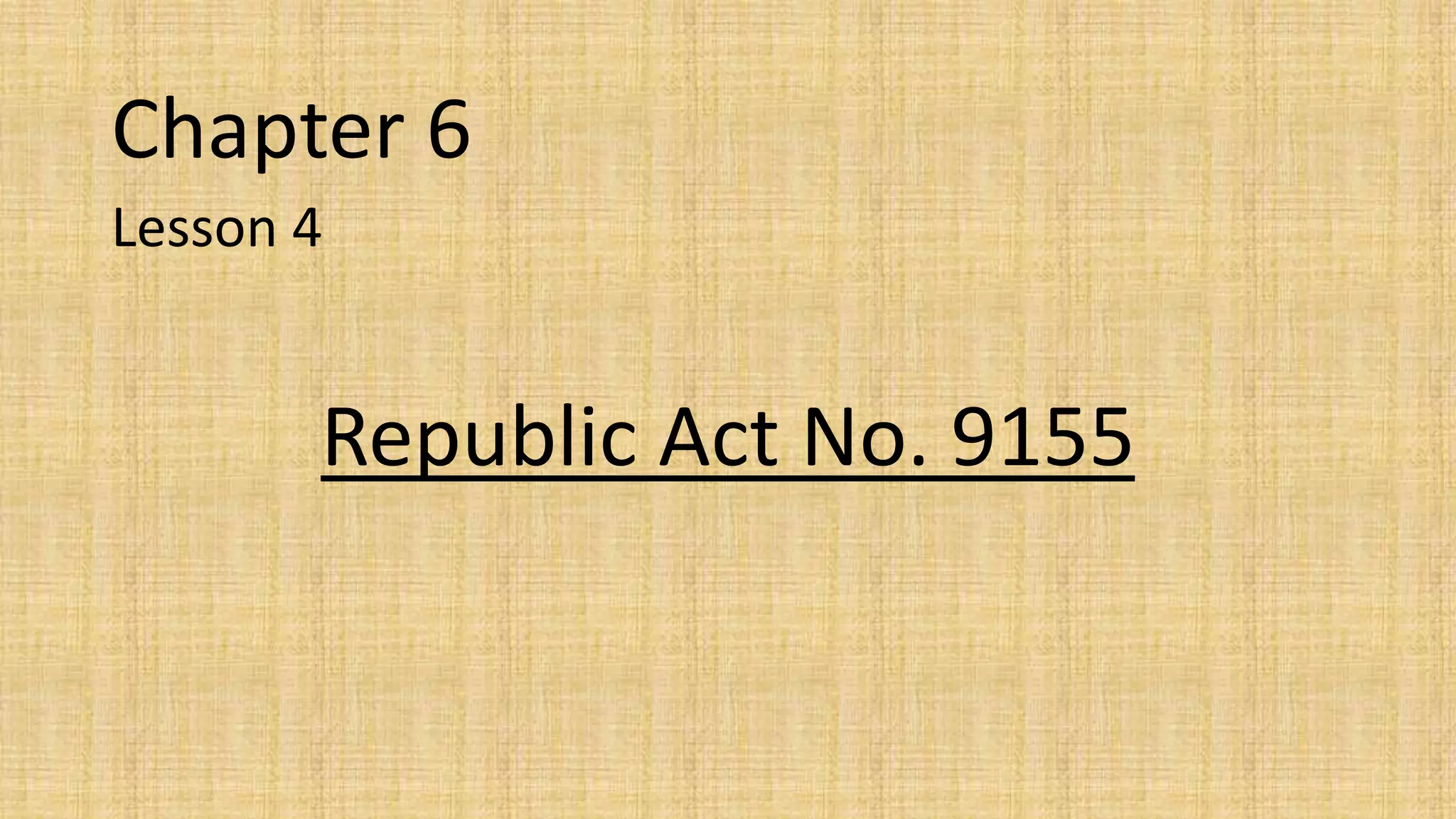 Republic Act No. 9155 | PPTX
