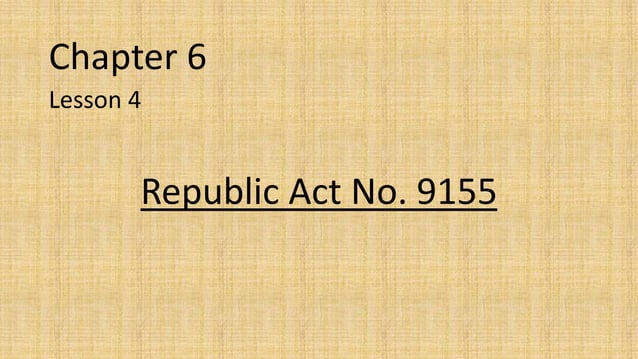 Republic Act No. 9155 | PPTX