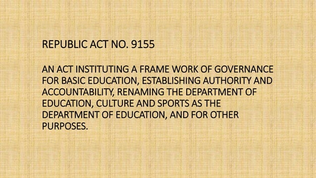Republic Act No. 9155 | PPTX