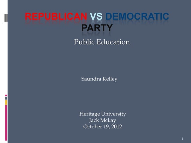 Republican versus democratic power point | PPTX
