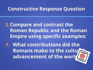 Republic becomes an Empire with Rome notes for students | PPTX