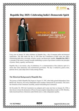 Republic Day 2025: Celebrating India's Democratic Spirit | PDF