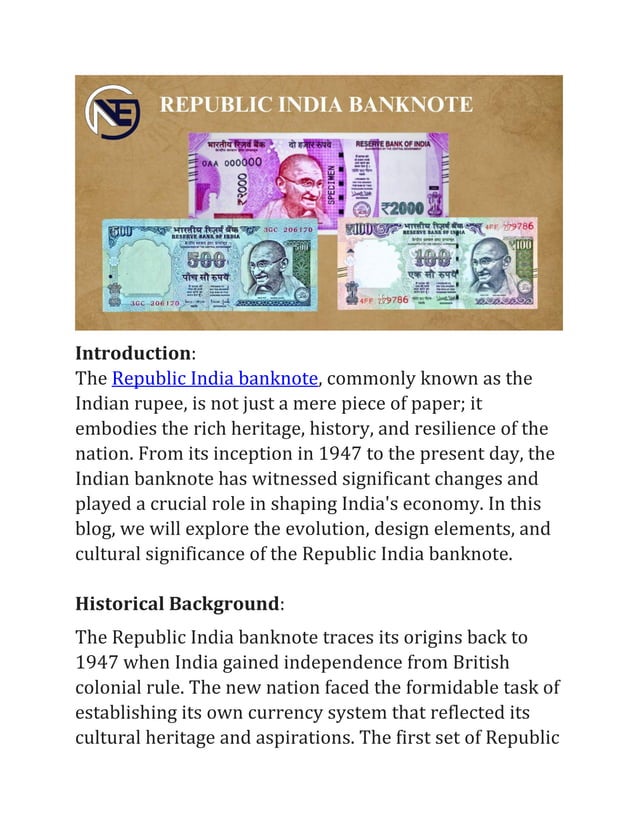 Republic india banknotes | PDF