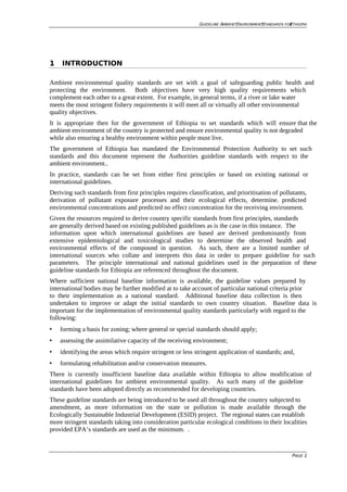 Republic of Ethiopia EPA (2003) Ambient Environment Standards for ...