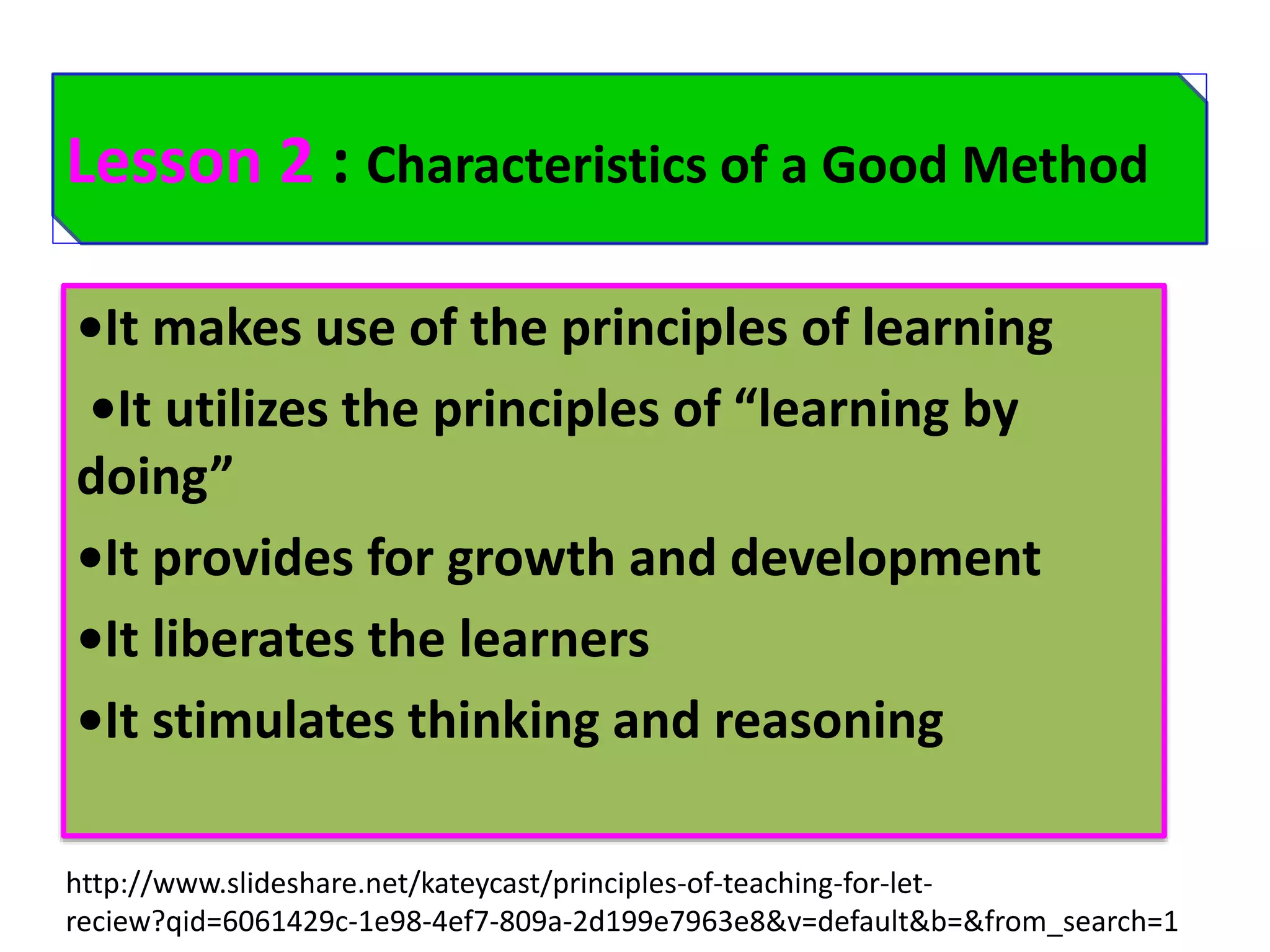 Module 4: Teaching Methodologies Lesson 1: Classification of a Teaching ...