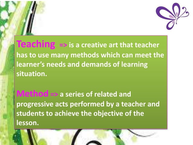 Module 4: Teaching Methodologies Lesson 1: Classification of a Teaching ...