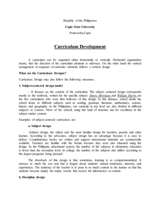 Curriculum Development: Curriculuim Design Models | DOCX | Primary ...