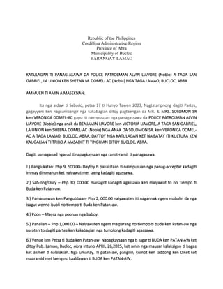 Republic of the Philippines.docx kasuratan ti panag-asawa | DOCX