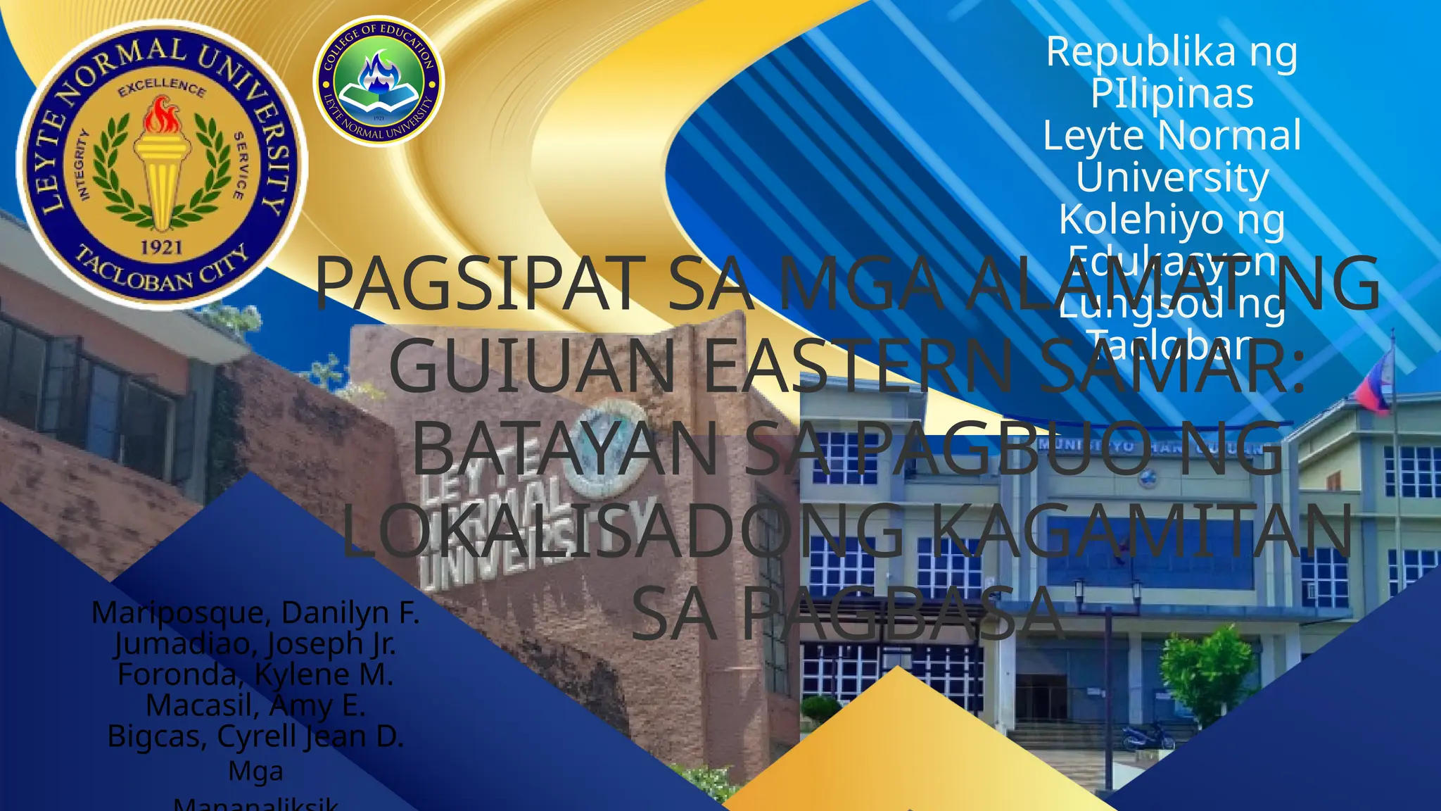 Republic of the Philippines Leyte Normal University College of ...