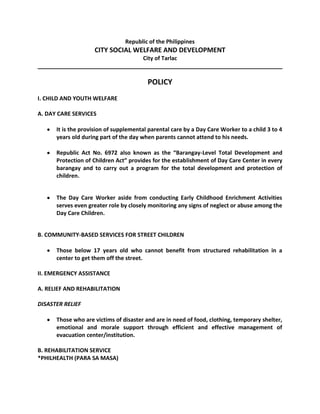 Republic of the philippines policy | DOCX