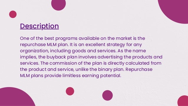 Repurchase MLM plan using in the network marketing | PPT