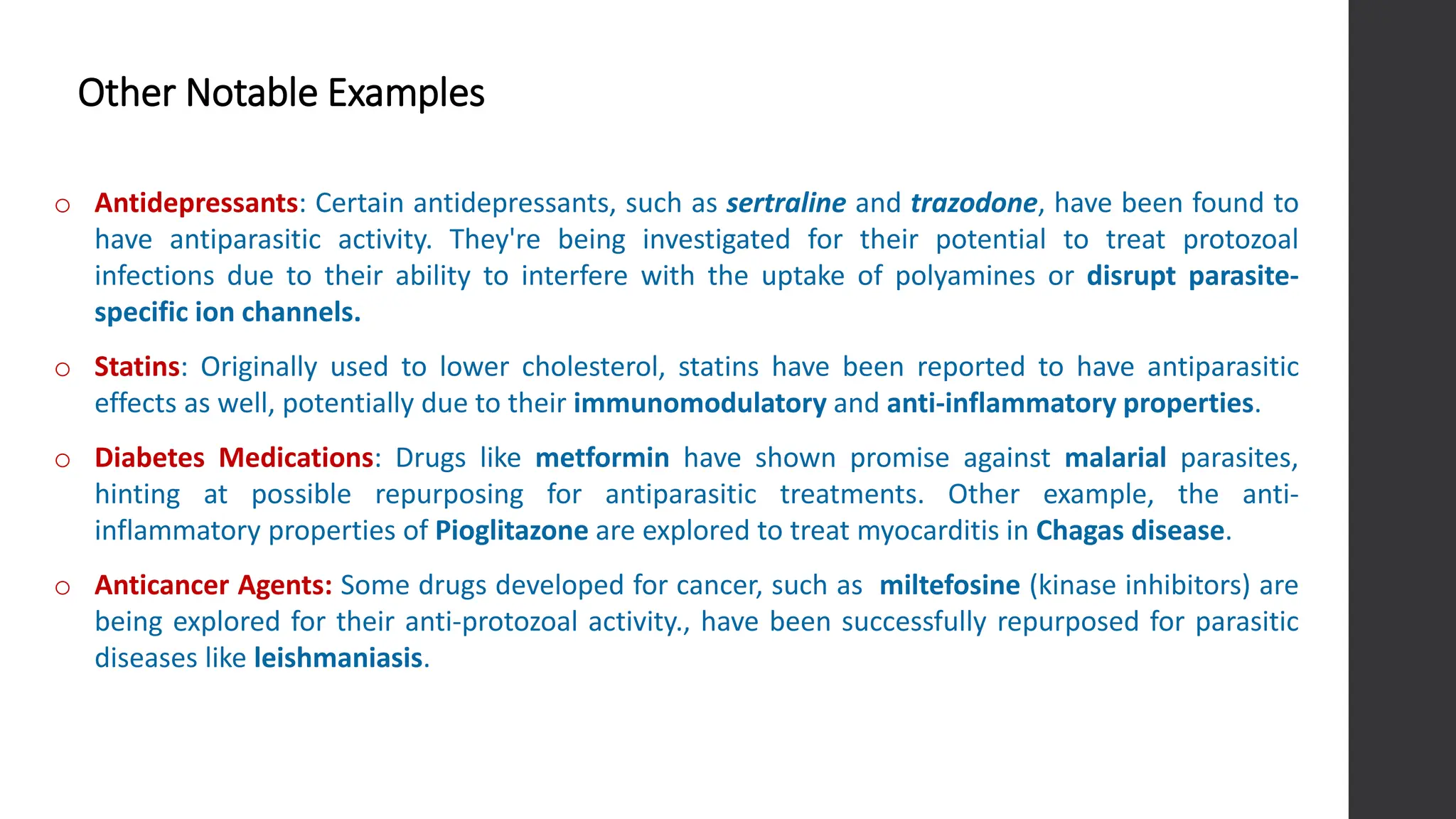 Repurposing drugs in treatment of parasitic infections..pptx