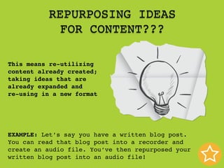 Repurposing Ideas For Your Content | PPT