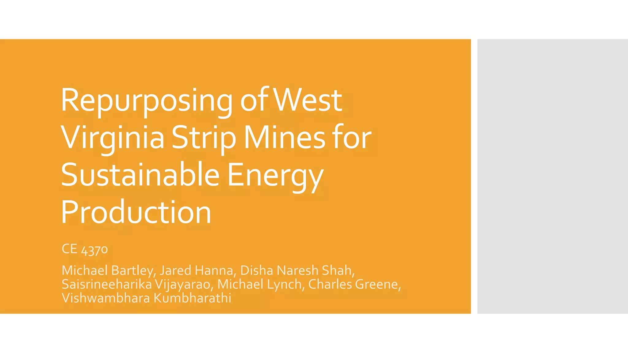 Repurposing of west virginia strip mines for sustainable | PPT