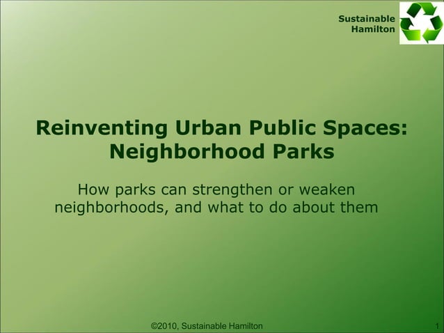 Repurposing Public Spaces Neighborhood Parks | PDF