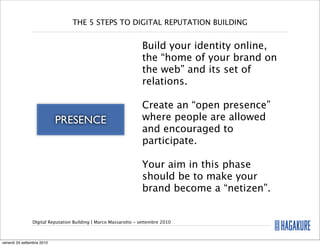 The 5 steps to Digital Reputation building | PPT