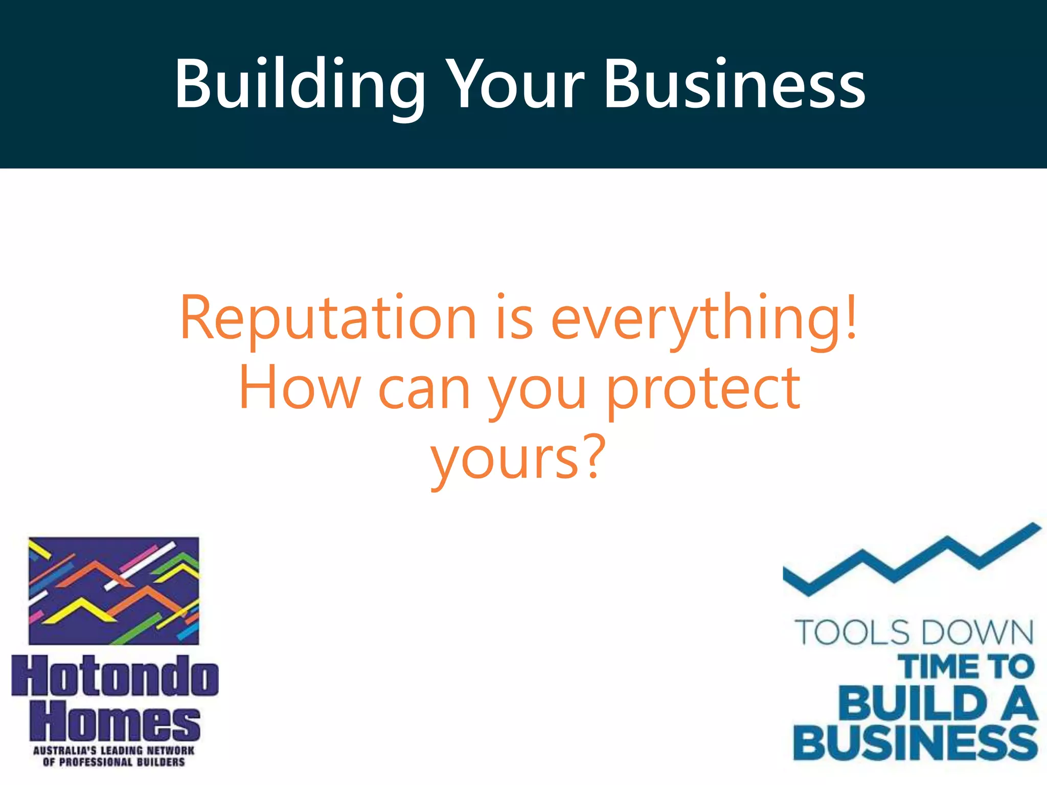 Reputation is everything! How can you protect yours? | PPT