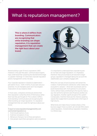Reputation: How It Is Built and Maintained, and The Role of PR | PDF