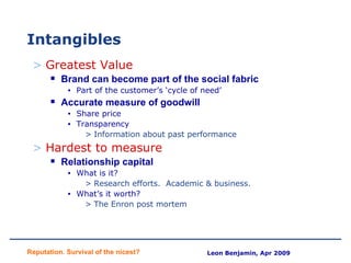 The Value of Reputation | PPT