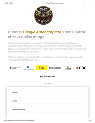 Change Google Autocomplete ,Take Control of Your Online Image | PDF
