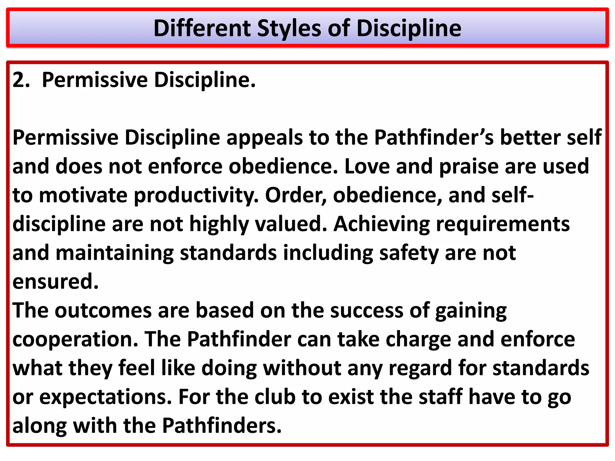 Understanding Pathfinders Discipline | PDF