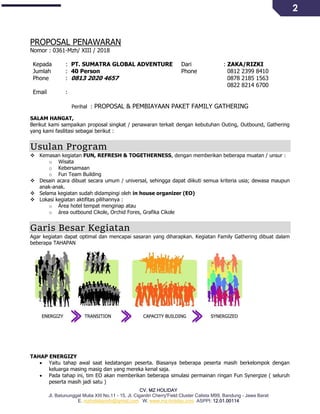 PROPOSAL PENAWARAN - PT. SUMATRA GLOBAL ADVENTURE | PDF