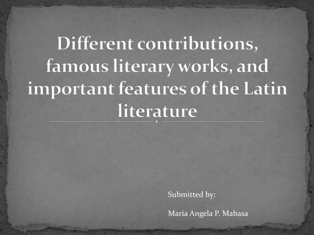 Latin Literature Timeline | PPTX