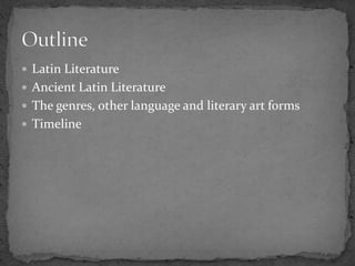 Latin Literature Timeline | PPTX