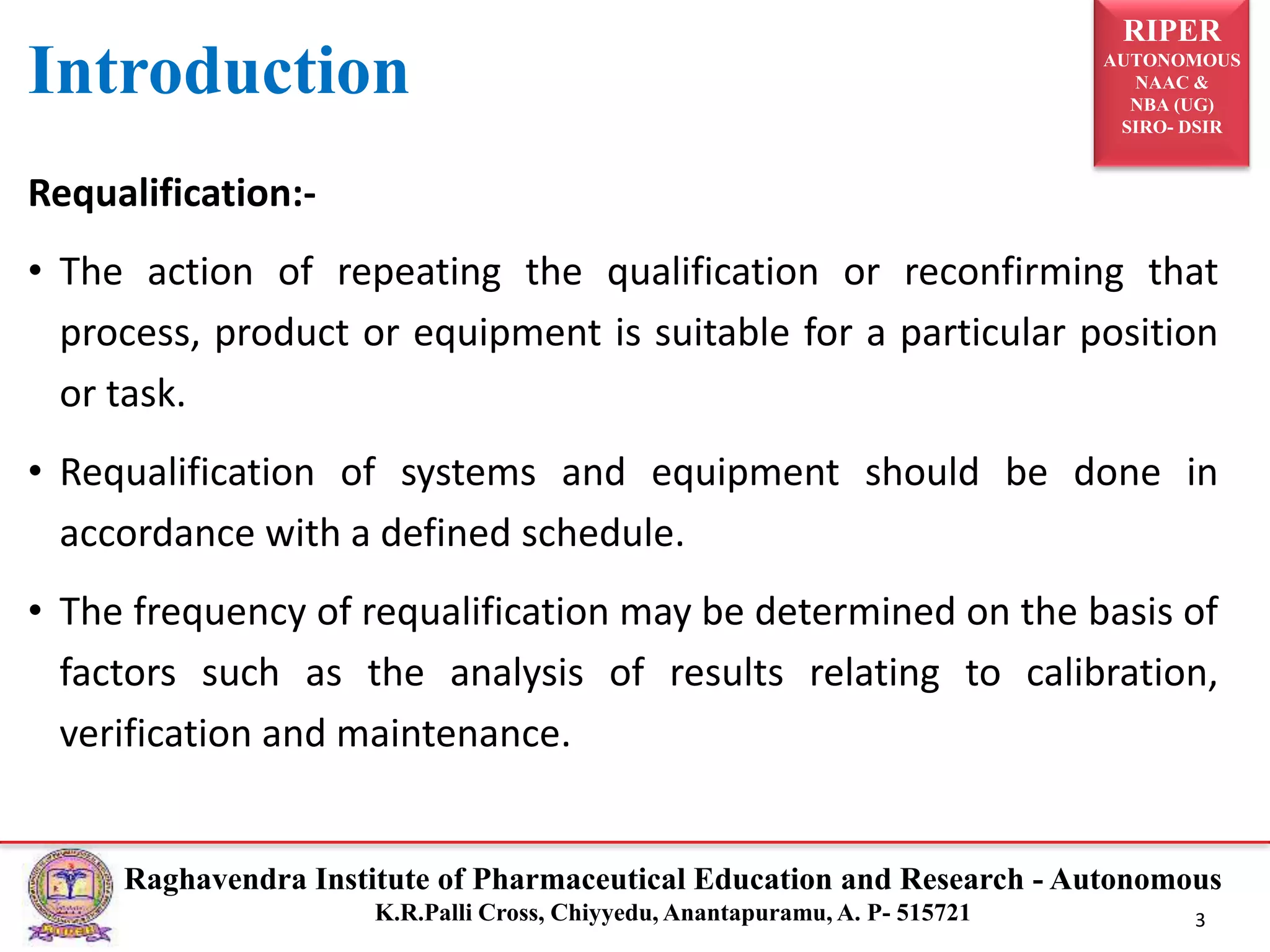 Requalification | PPTX