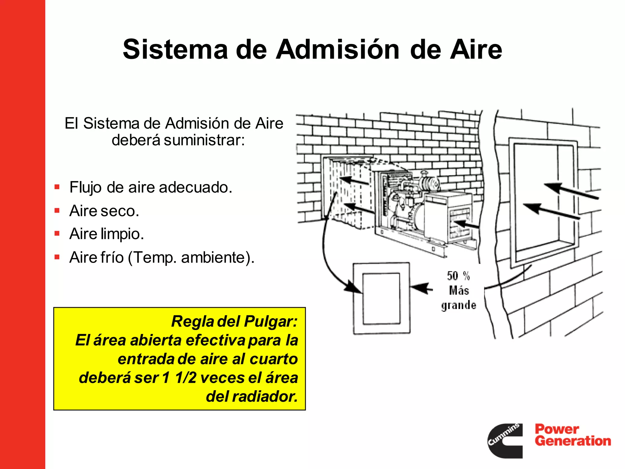 Requerimientos del flujo de aire para el cuarto de generación | PPT