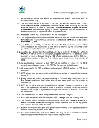 Request for Proposal (RFP) For Video Conferencing Equipment | PDF