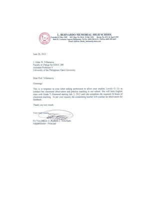 Request and response letter | DOC