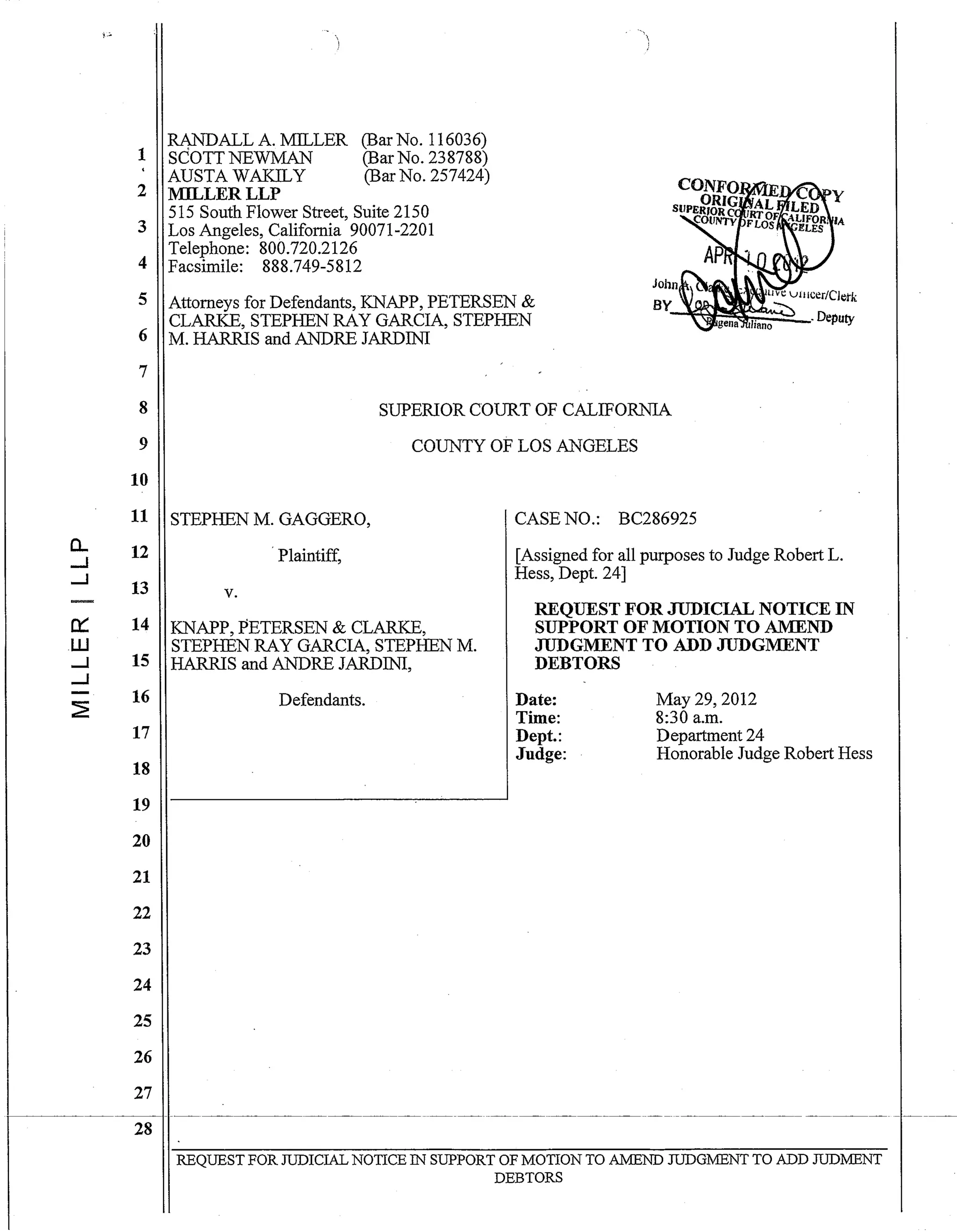 Request for judicial notice signed | PDF