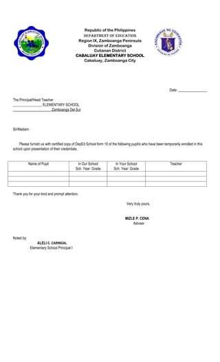 REQUEST FORM for school form 10 137.docx | Professional School ...