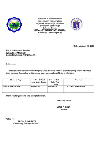 REQUEST FORM for school form 10 137.docx | Professional School ...