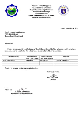 REQUEST FORM for school form 10 137.docx | Professional School ...