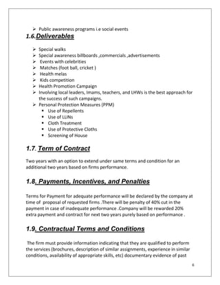 Request for proposal for Awarness of malaria | DOCX