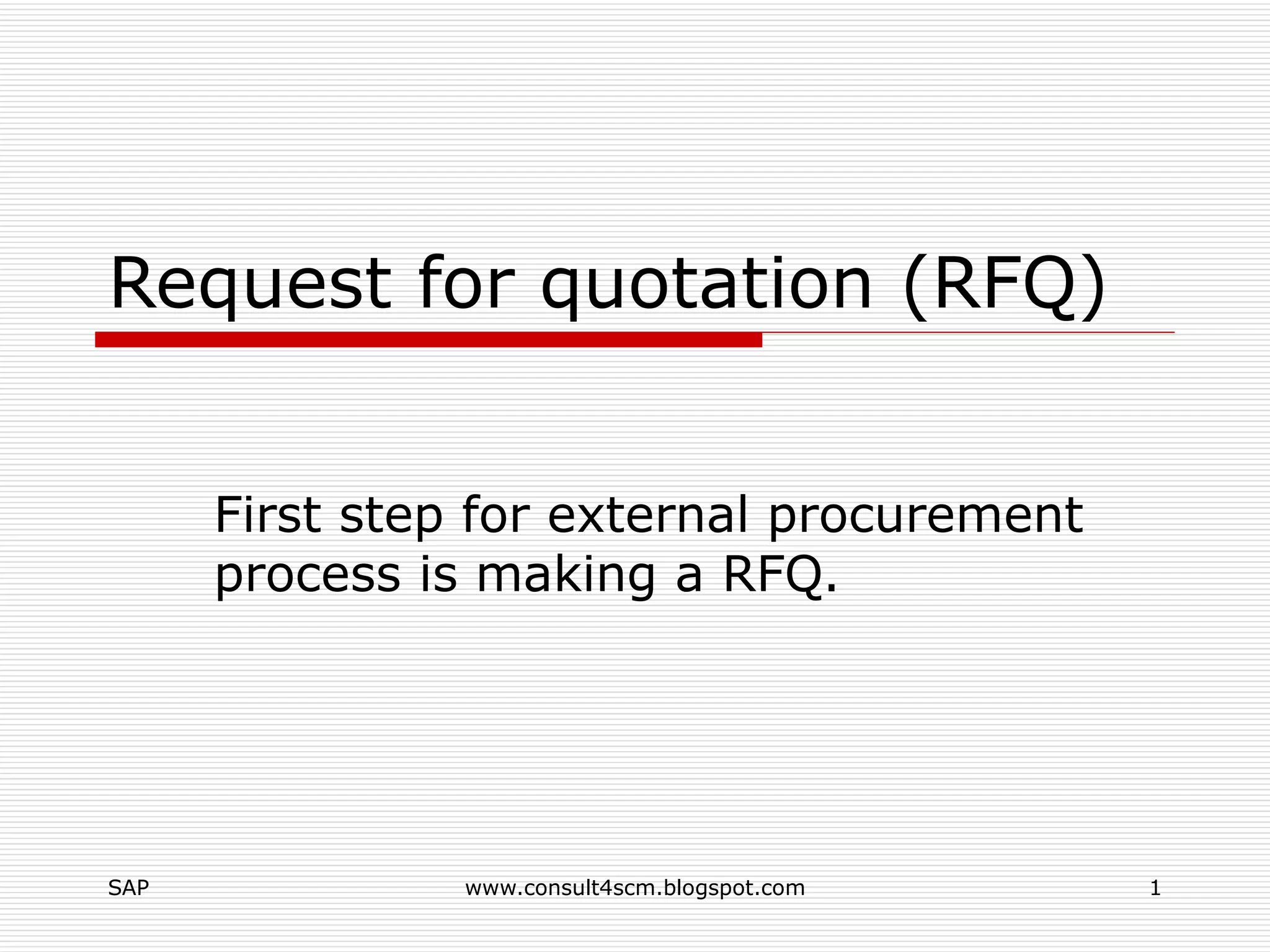 Request For Quotation (Rfq) | PPT