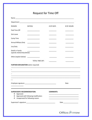 Request for time off | PDF