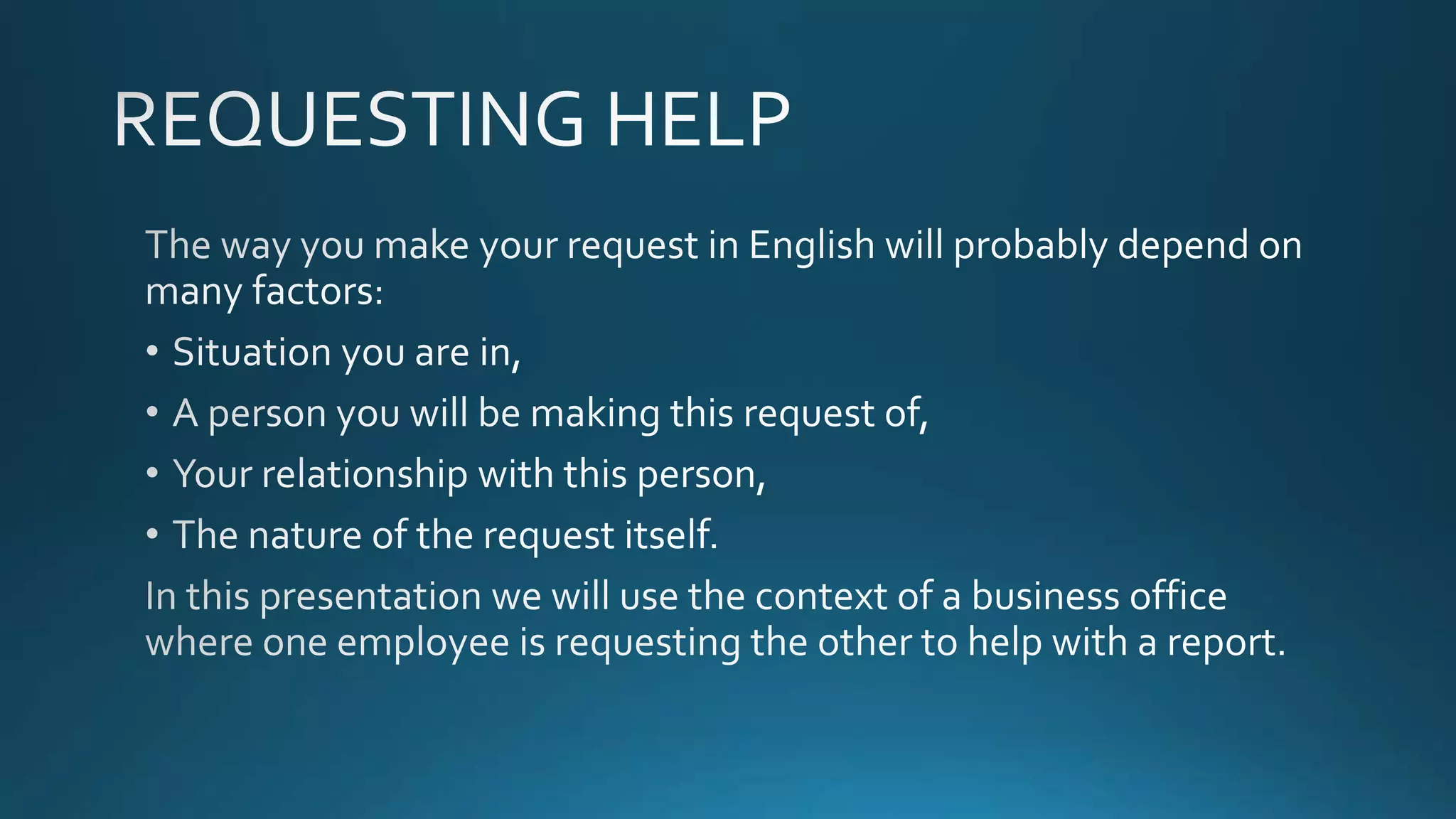Making Requests in English | PPTX