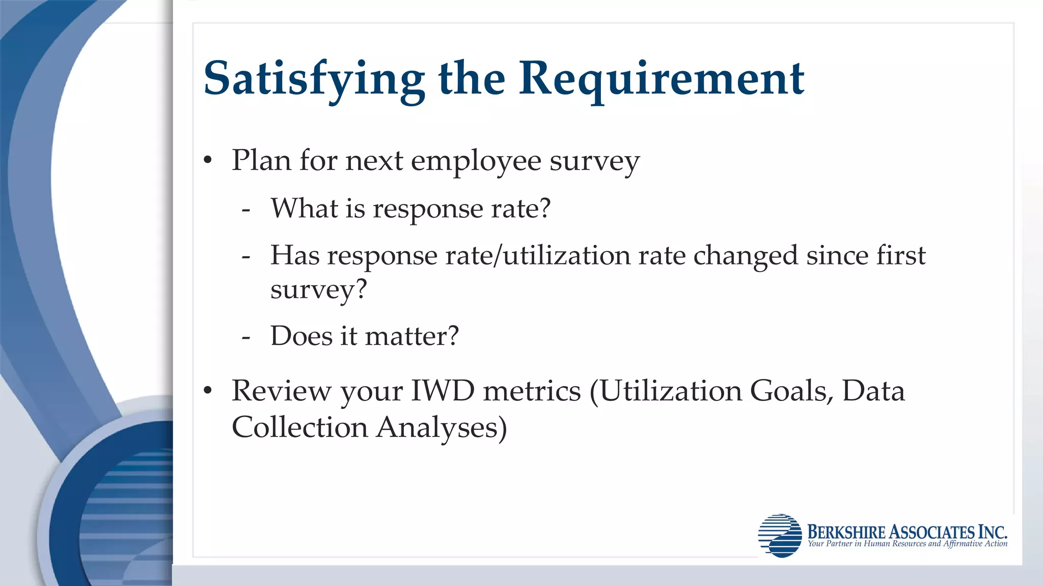 Requesting Voluntary Self-Identification of Disability Status and Conducting the Employee Survey ...