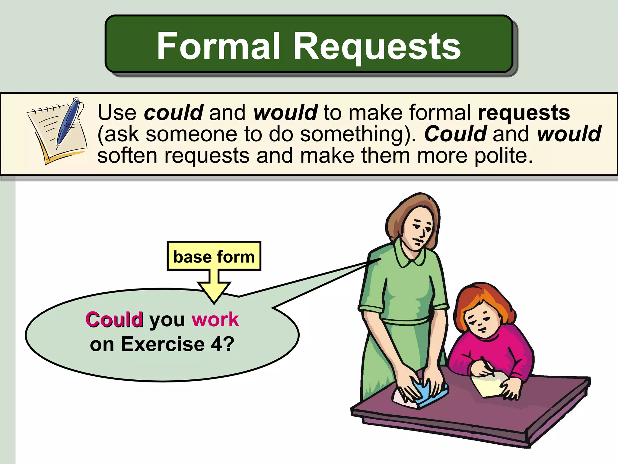 Requests, can, could, will, would, would you mind | PPS