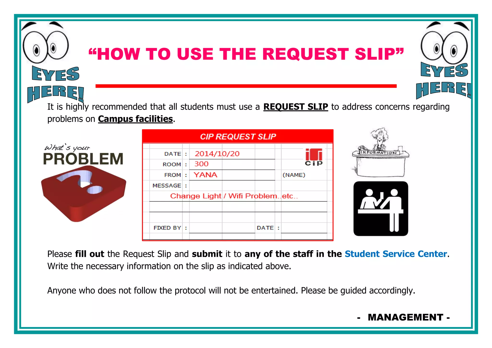 CIP - Request slip notice | PPT