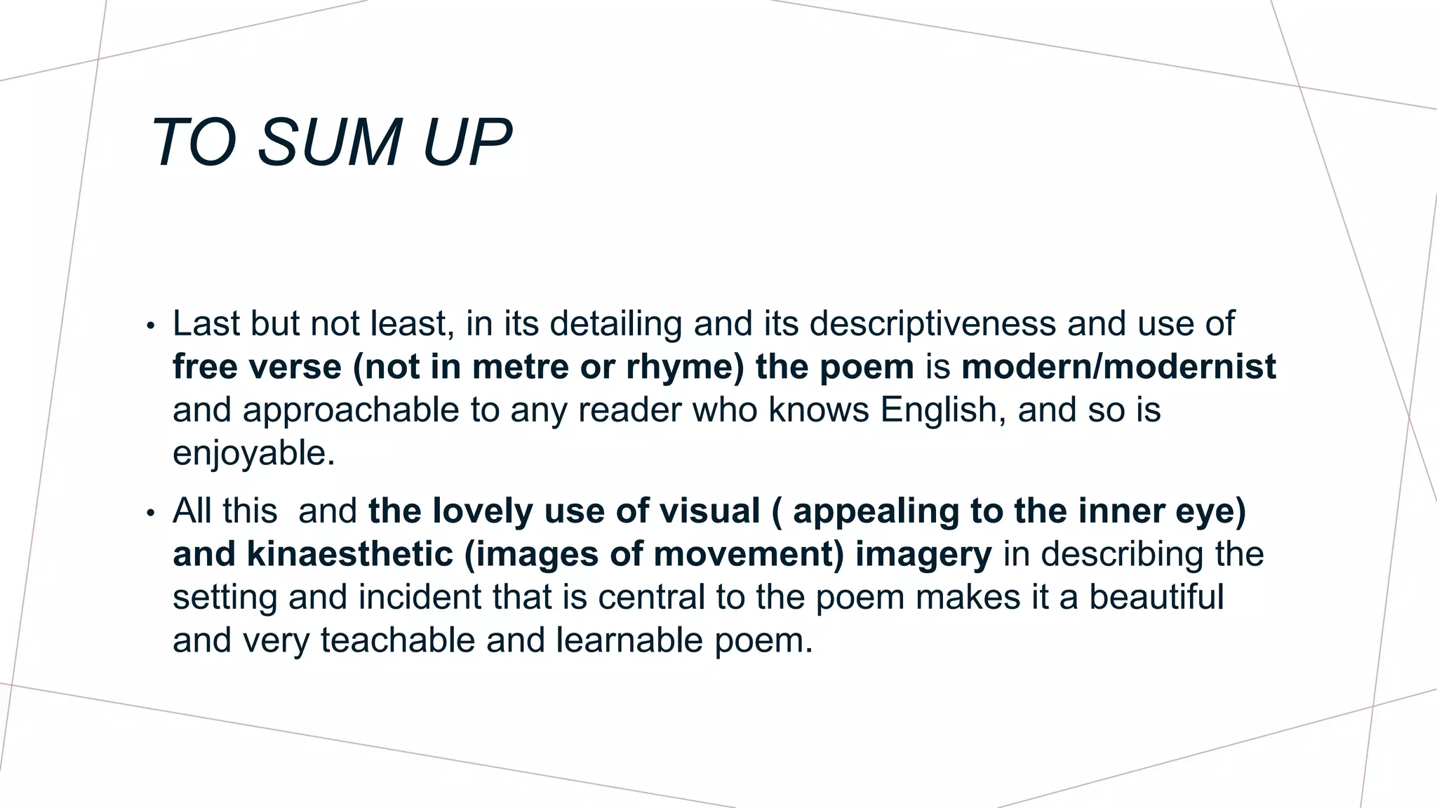 Request to a year by Judith Wright - analysis | PPTX