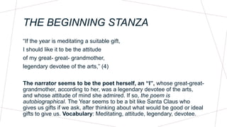 Request to a year by Judith Wright - analysis | PPTX