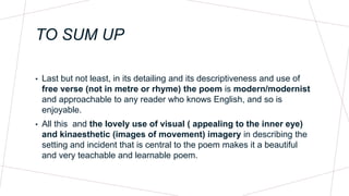 Request to a year by Judith Wright - analysis | PPTX